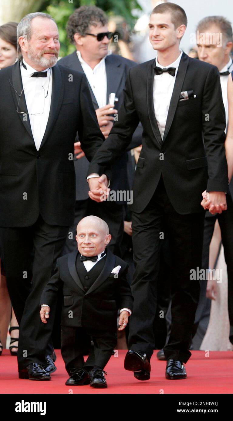 British director Terry Gilliam, left, American actor Andrew Garfield ...