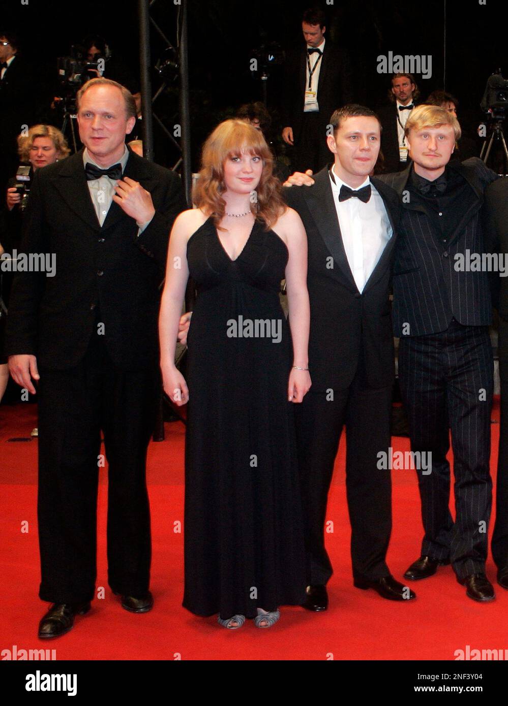 From left, German actors Ulrich Tukur, Leonie Benesch, Christian ...