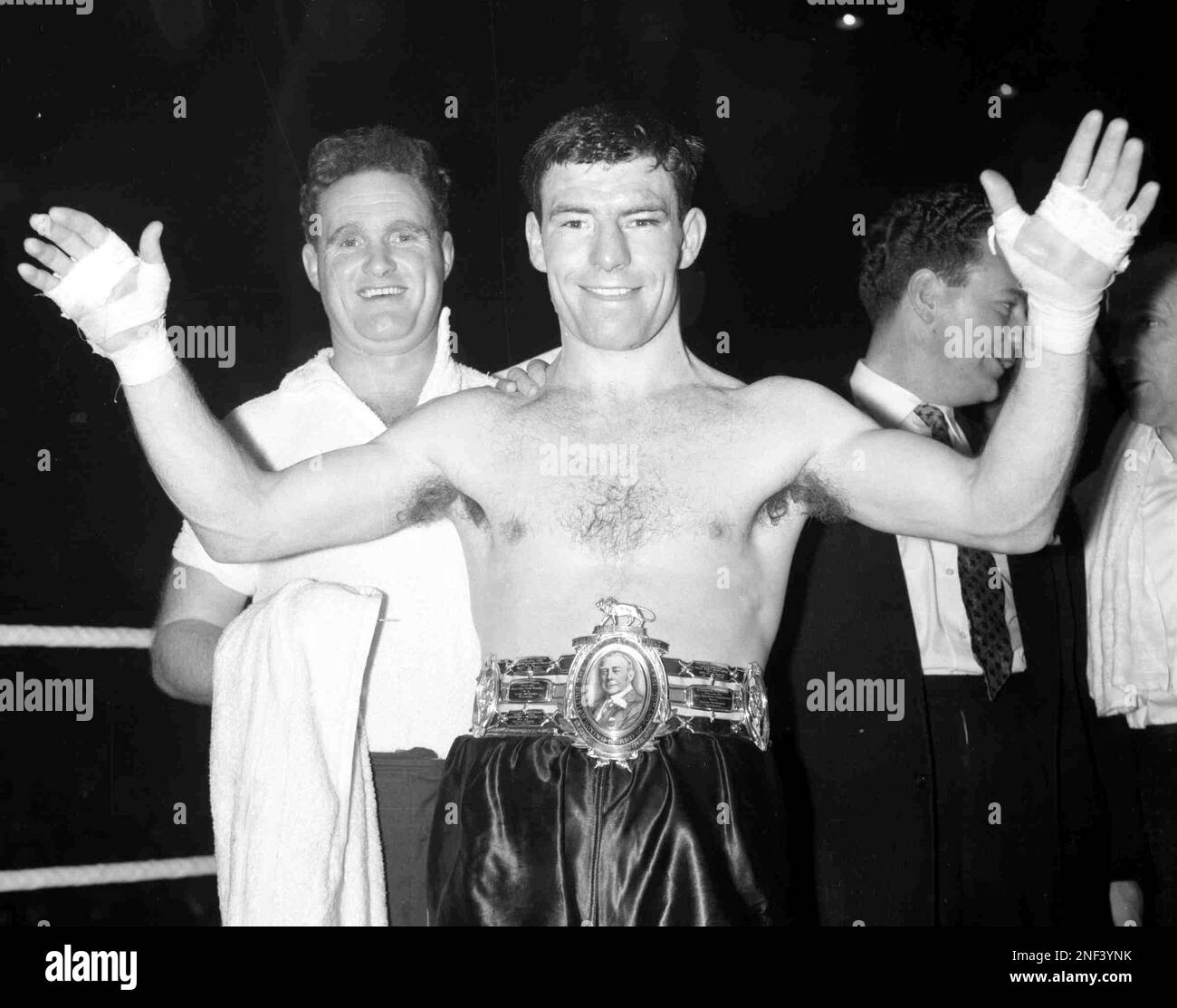 British and Empire Welterweight Champion Brian Curvis, poses in the ...