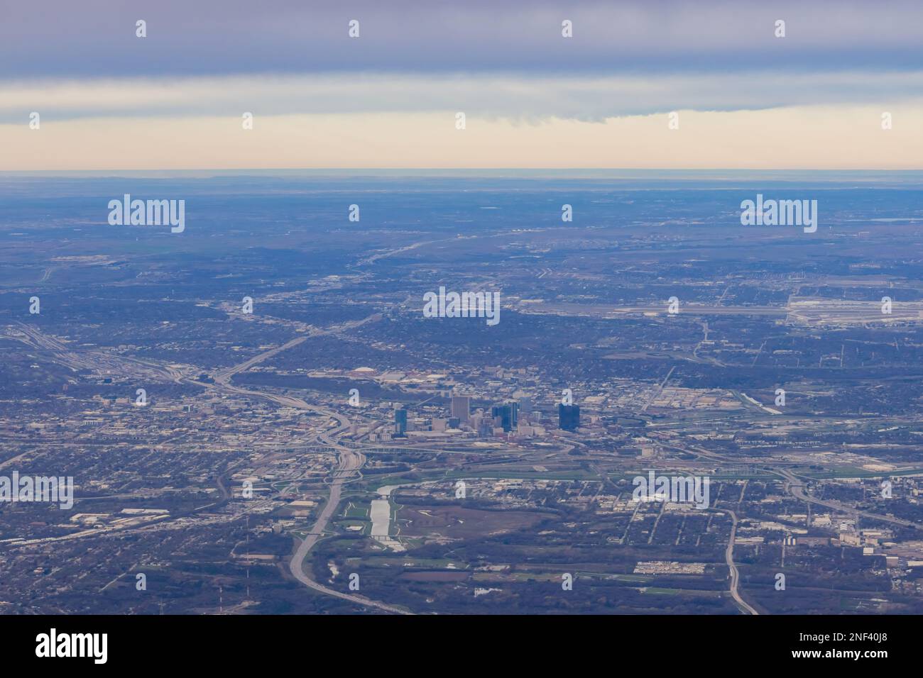 Aerial view of the Dallas city downtown cityscape at USA Stock Photo ...