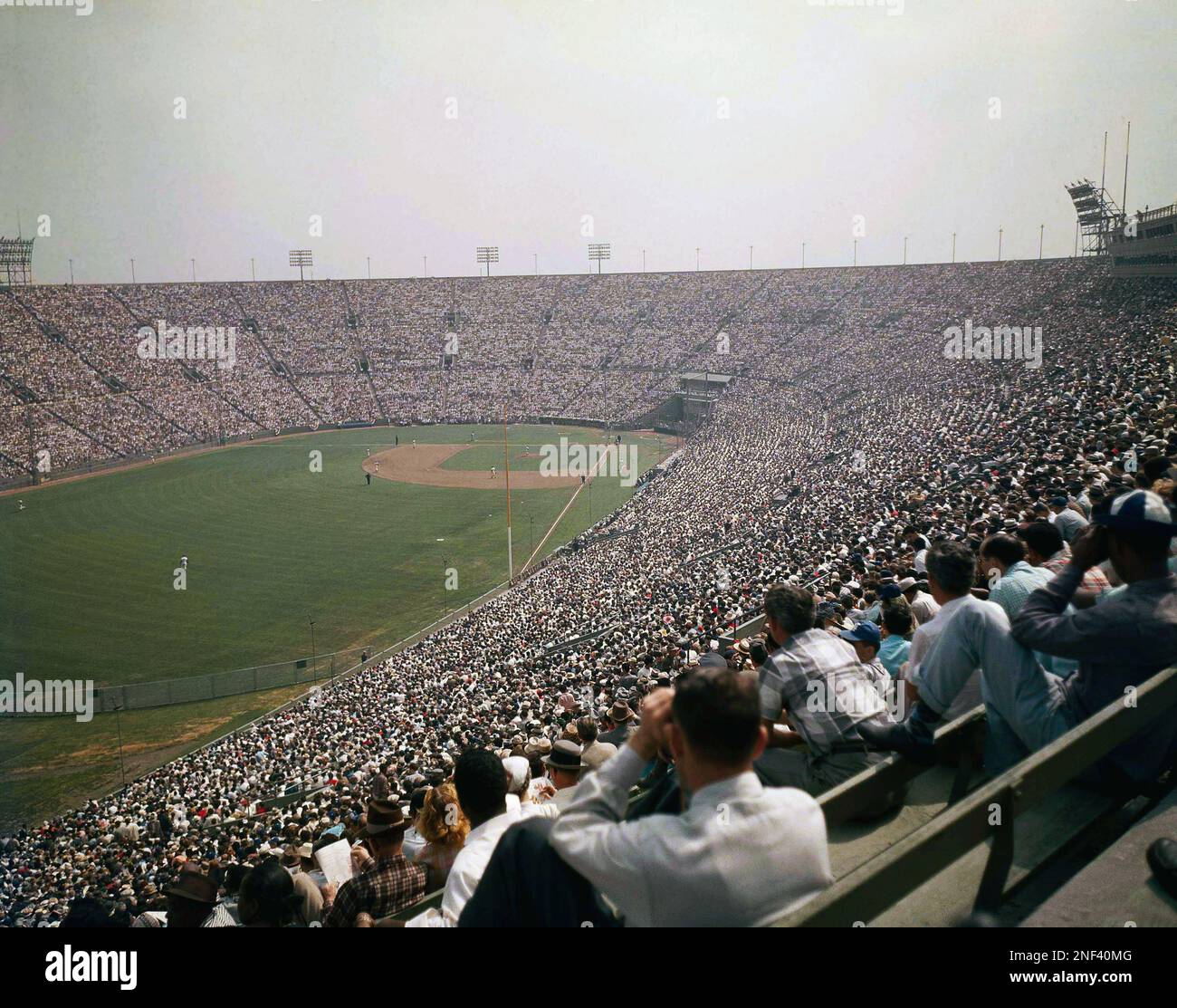 This is the interior of the Los Angeles Coliseum during an L.A. Dodgers ...