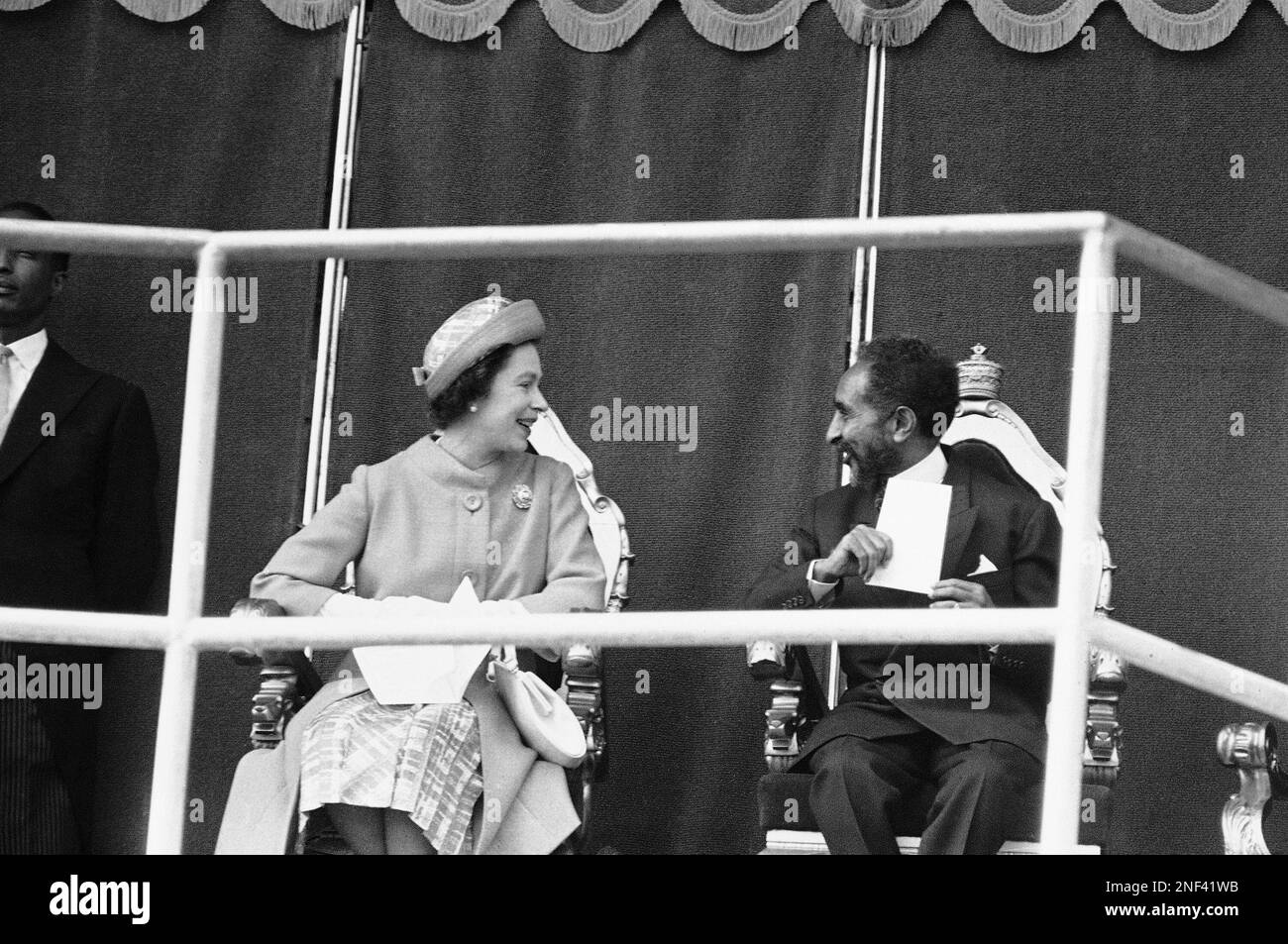 Queen Elizabeth II, the first British Monarch to visit Ethiopia, laughs ...