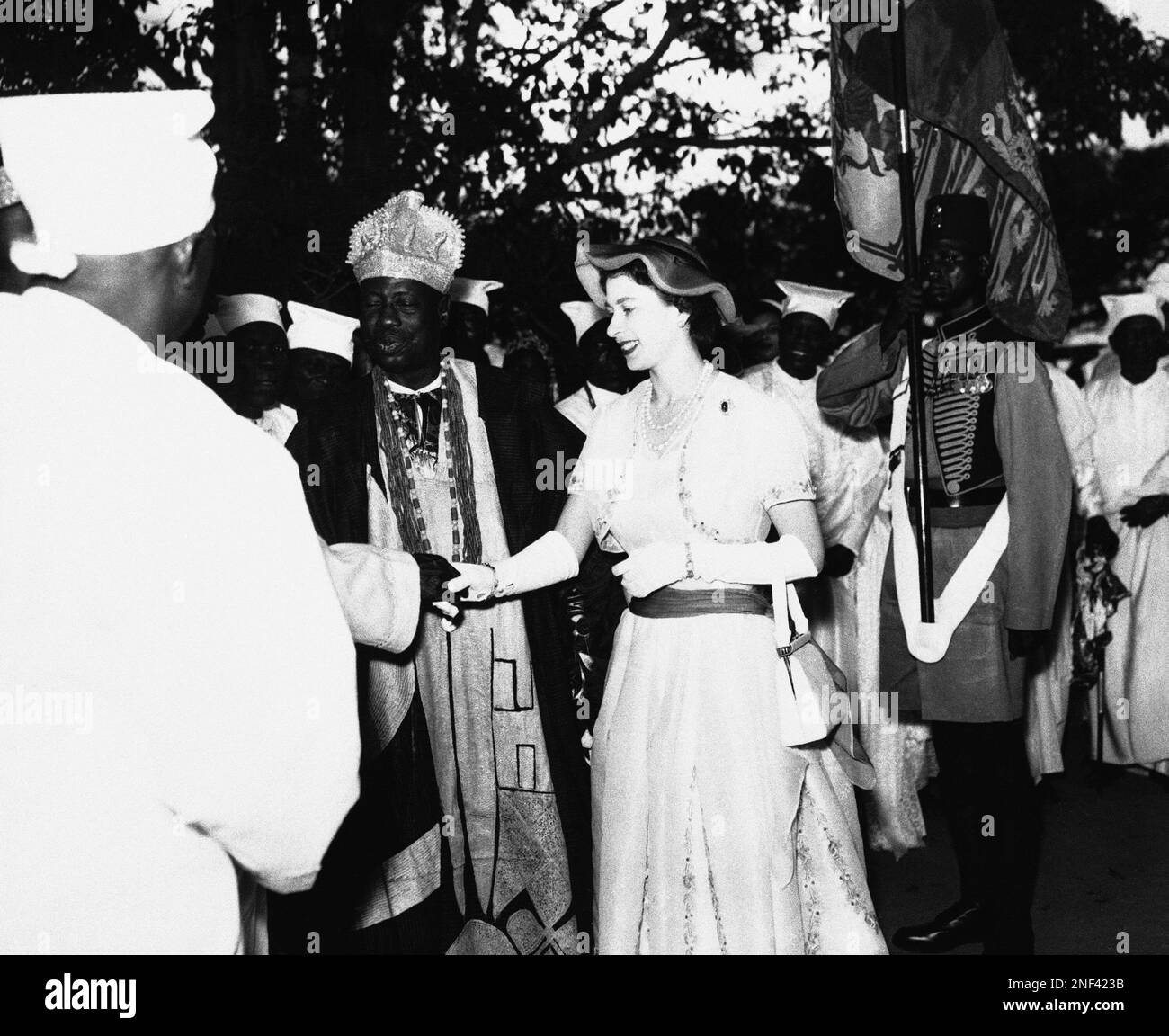 A member of the West African frontier force bears the royal standard ...