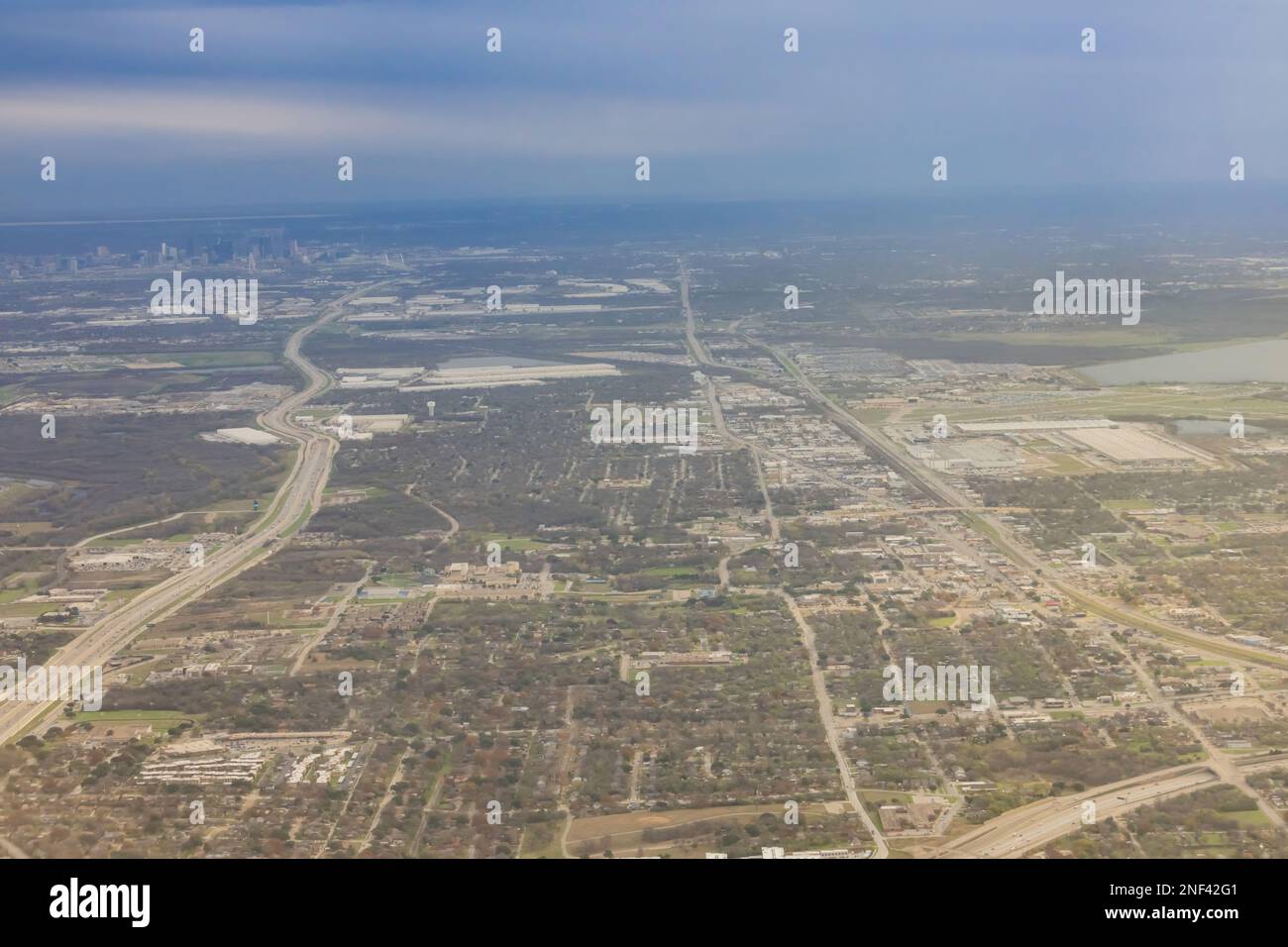 Aerial view of the Dallas city downtown cityscape at USA Stock Photo ...