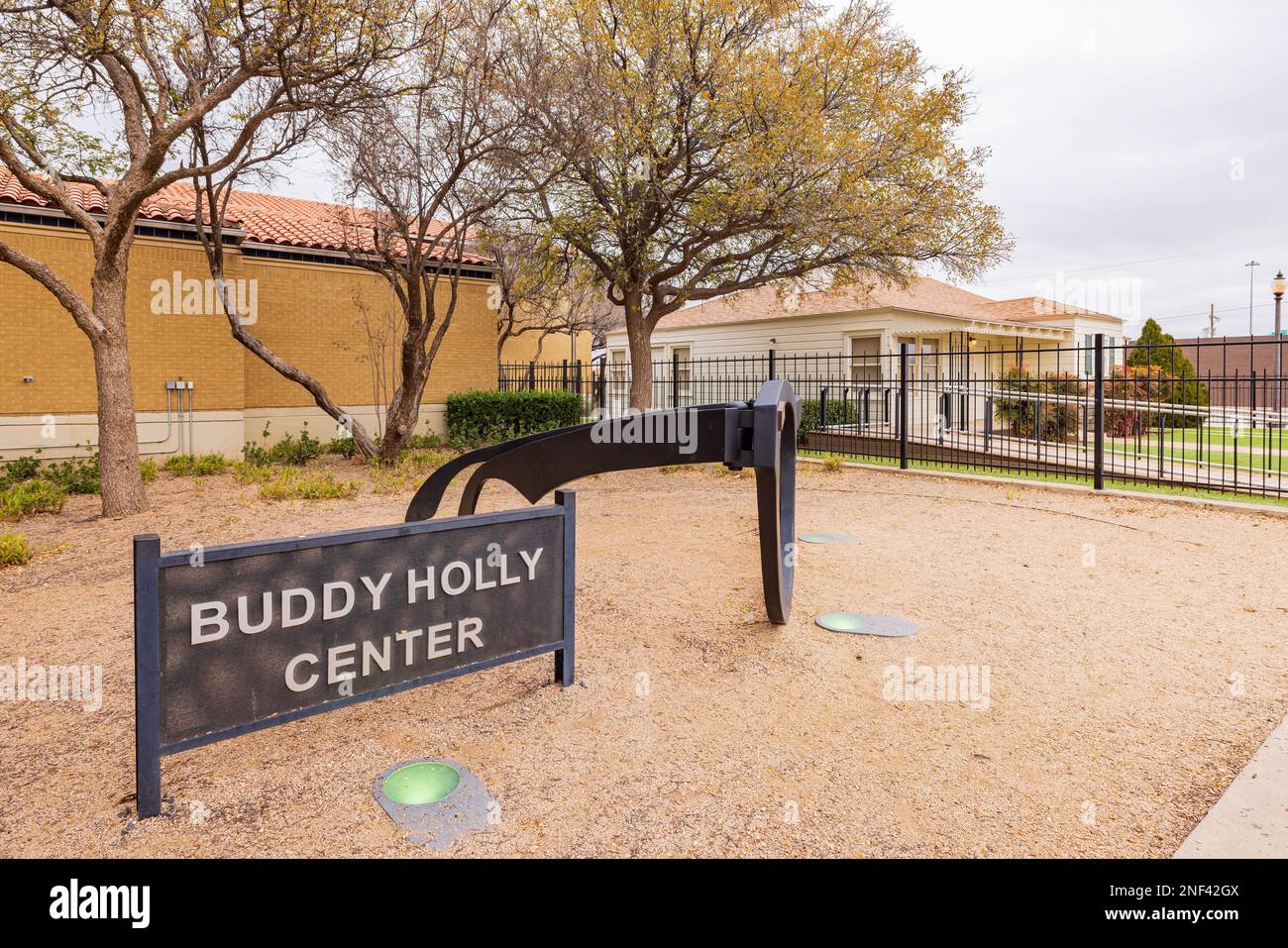 Texas, NOV 23 2022 - Overcast view of the Buddy Holly Center Stock ...