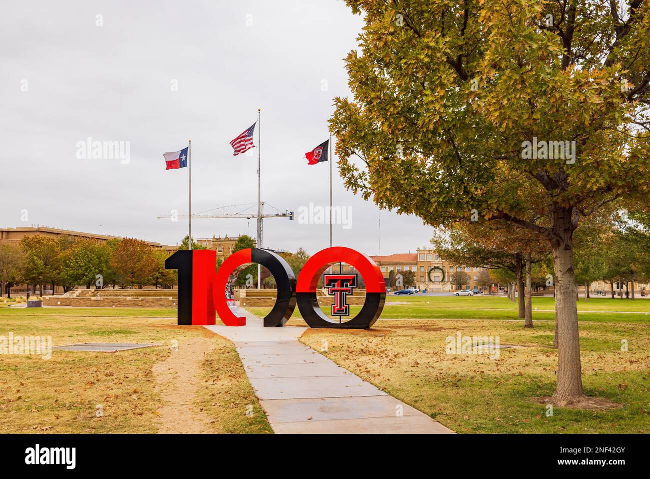 Texas, NOV 23 2022 - Overcast view of the campus of Texas Tech ...