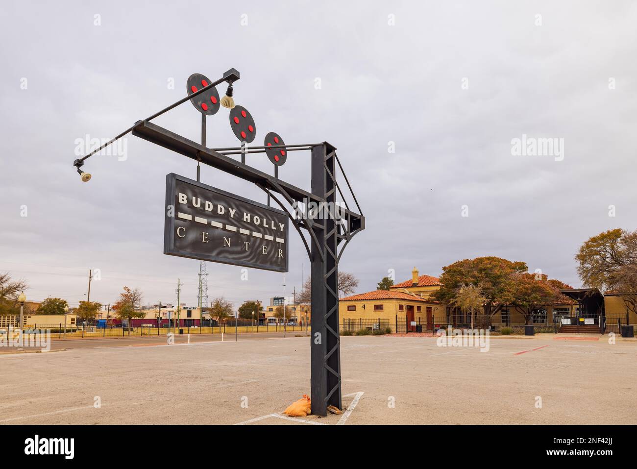 Texas, NOV 23 2022 - Overcast view of the Buddy Holly Center Stock ...