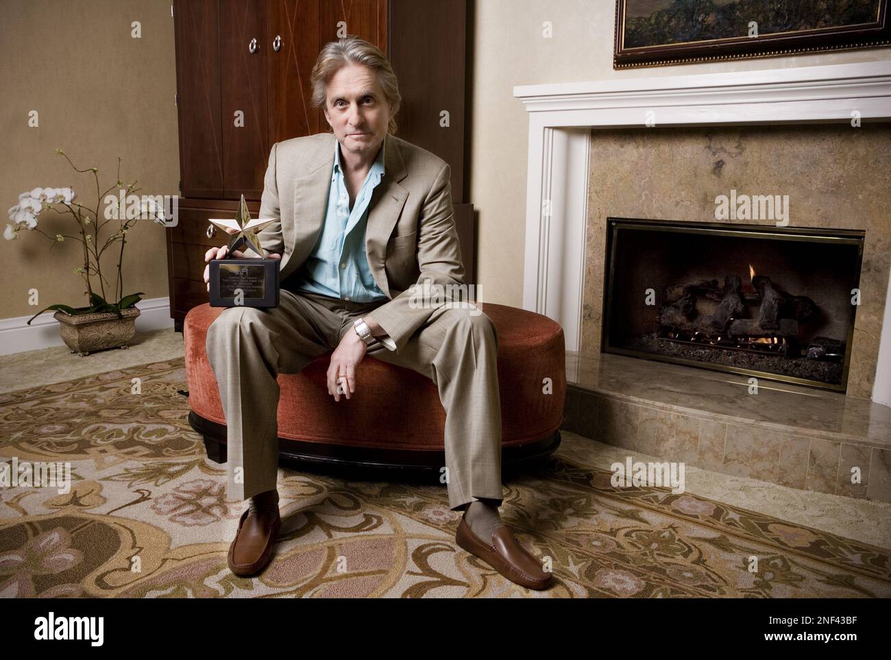 Michael Douglas poses for a photo on April 24, 2009 in Los Angeles ...