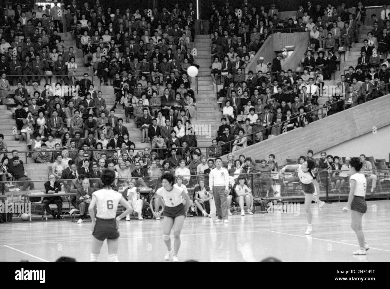 Japan vs. US women's Volleyball Competion during the 1964 Summer Olympics in Tokyo Oct. 11, 1964 ...