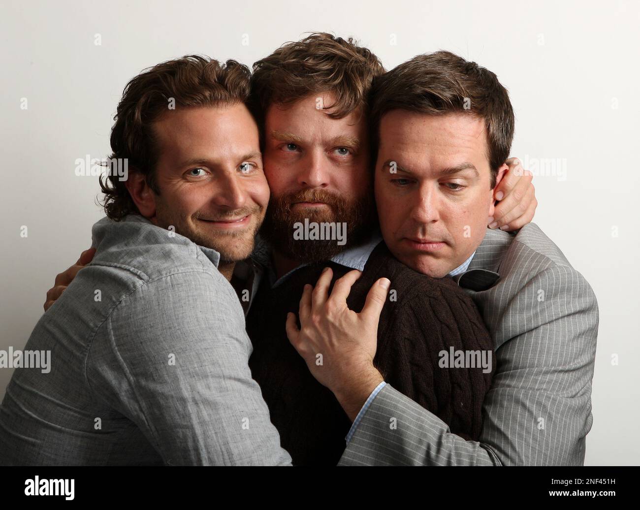 Actors Bradley Cooper, left, Zach Galifianakis and Ed Helms, cast ...