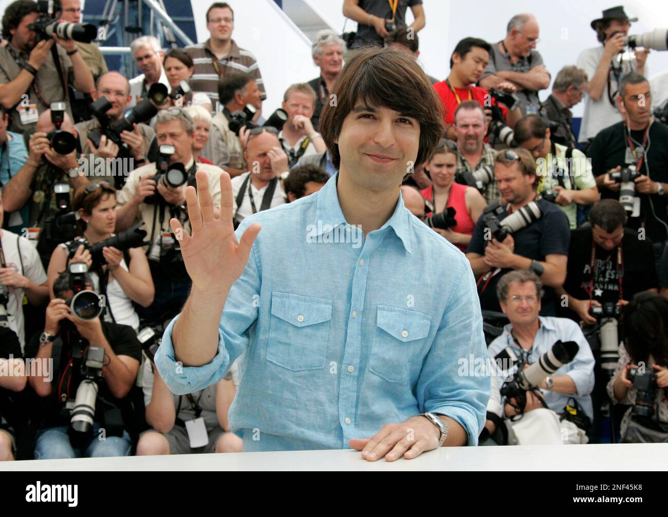 American actor Demetri Martin gestures at a photo call for the film ...