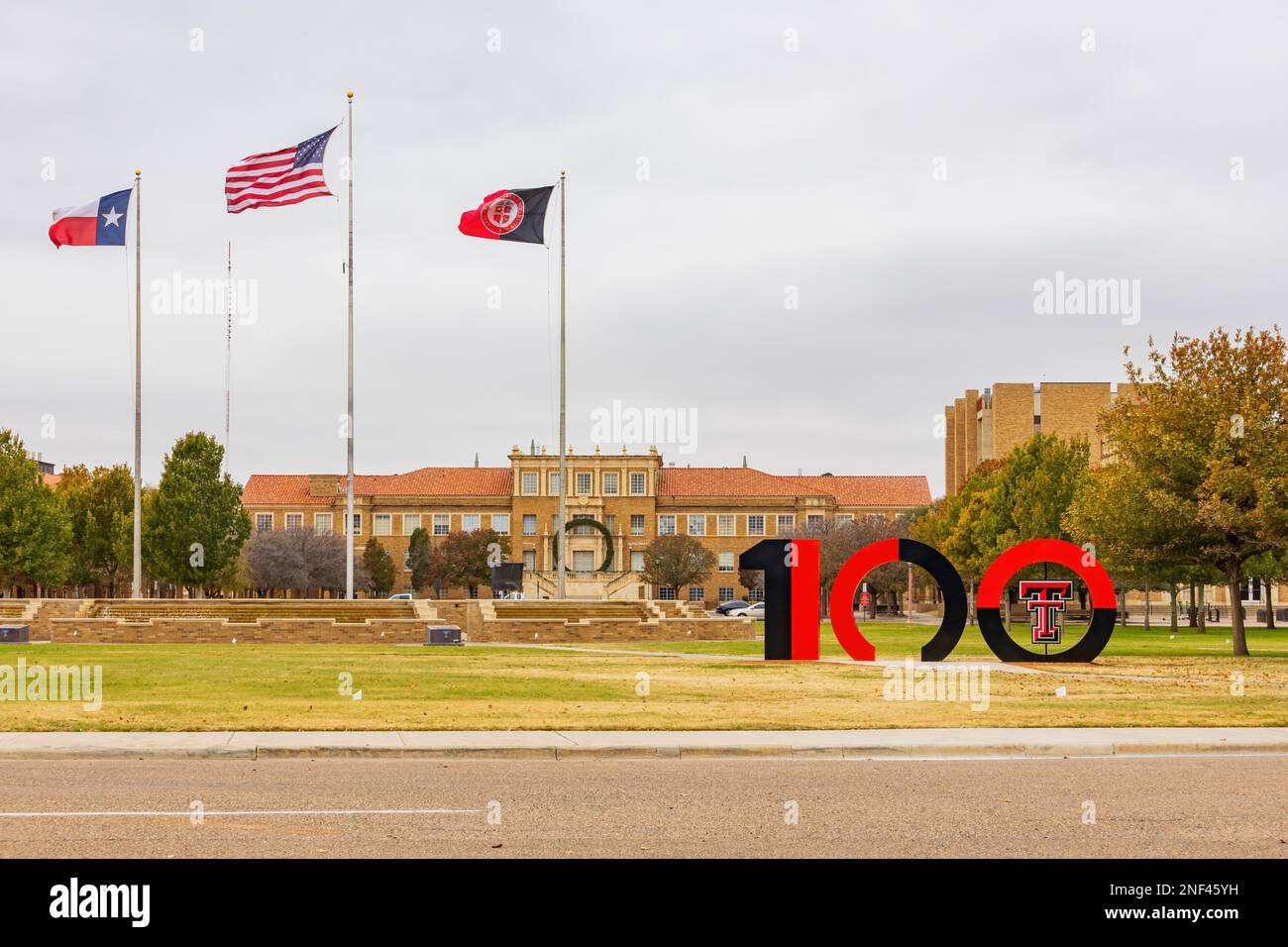 Texas, NOV 23 2022 - Overcast view of the campus of Texas Tech ...