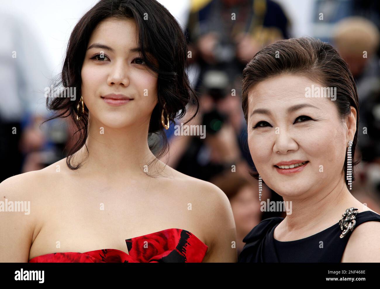 South Korean actress Kim Ok-Vin, left, and South Korean actress Kim Hae ...
