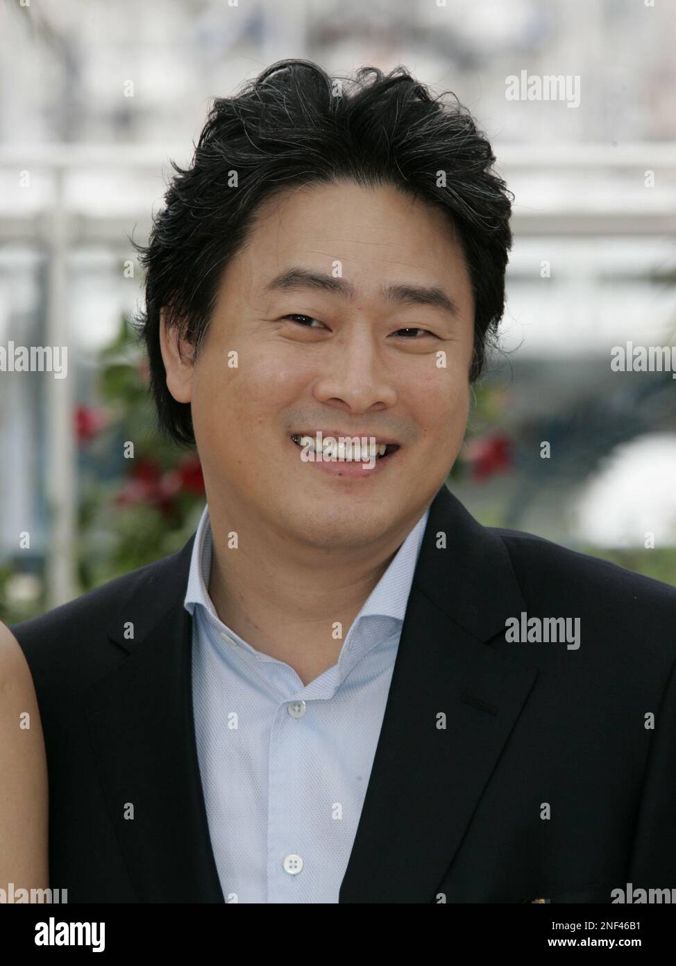 South Korean director Park Chan-Wook reacts as he attends a photo call ...