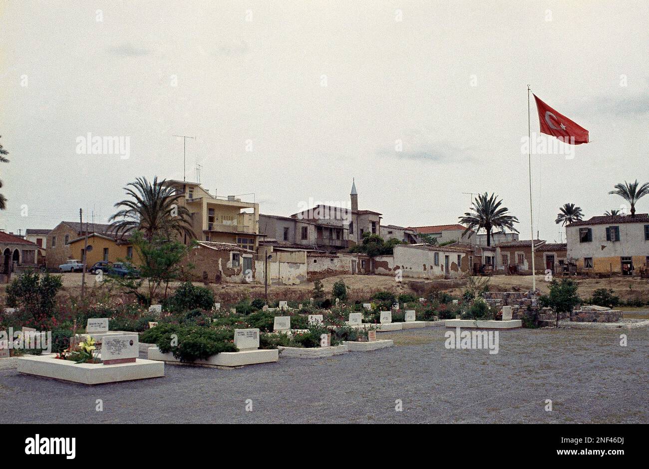 Martyrs tombs of Turkish victims of Greek atrocities, with the Turkish ...