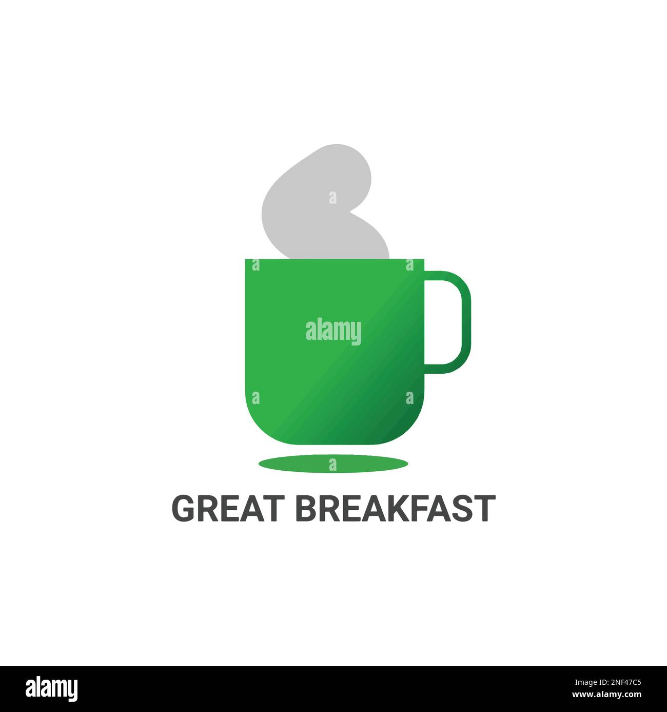A vector illustration Green coffee mug icon and Steam with best Great ...