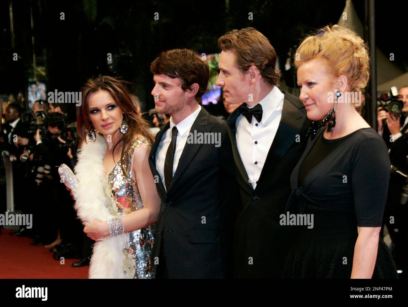 British actors Kierston Wareing, left, and Harry Treadaway, second from ...