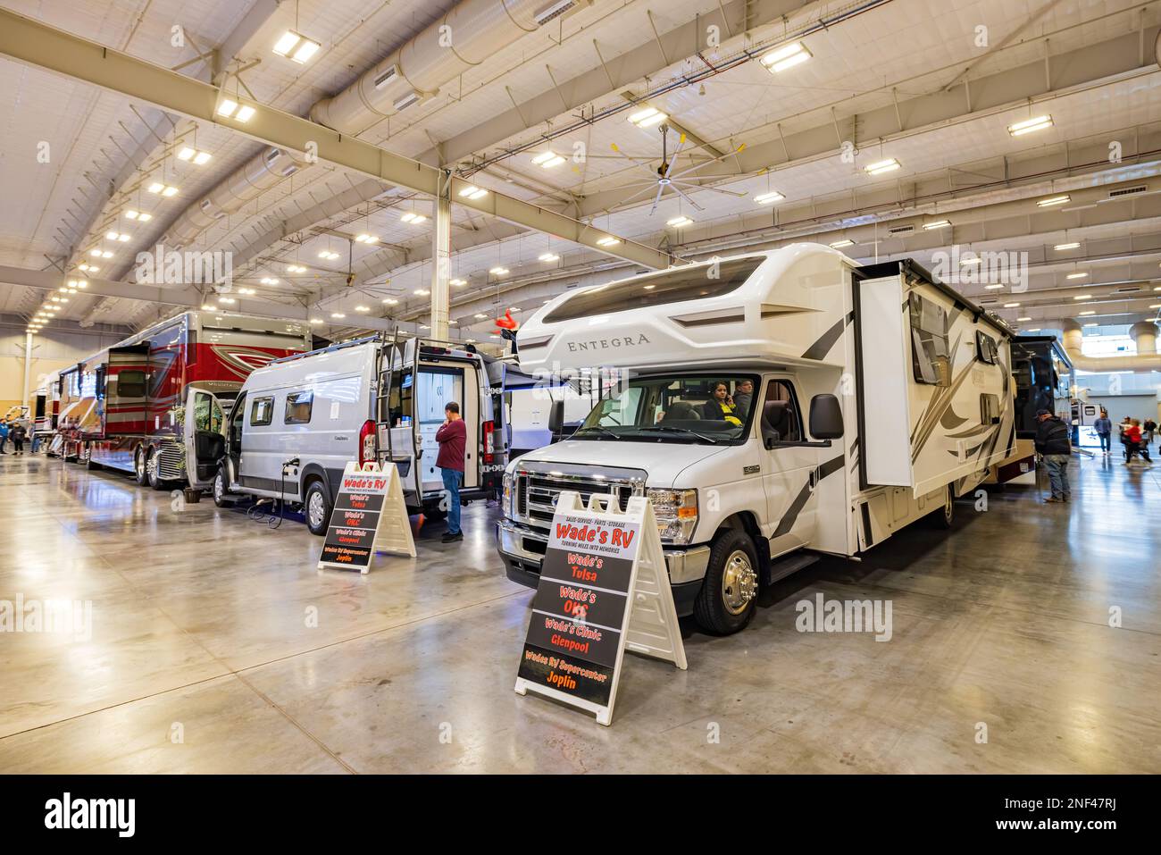 Oklahoma, JAN 15 2023 - Luxury camper display in the Boat and RV Show ...