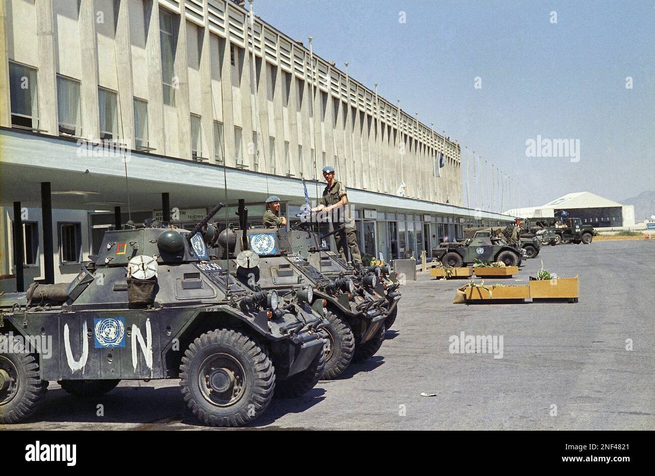 British troops are shown at Nicosia Airport, July 28, 1974, Nicosia ...