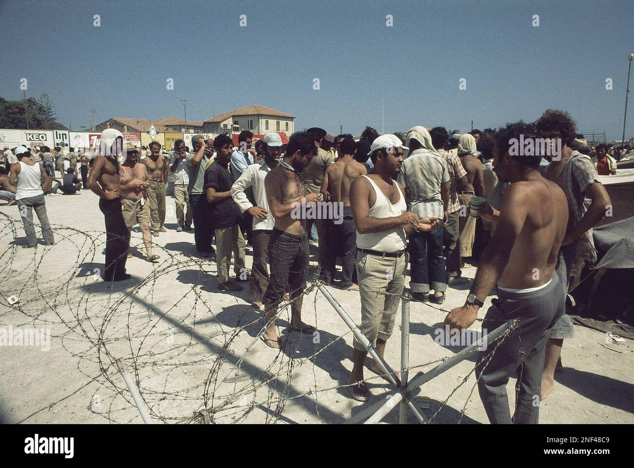 Turkish prisoners are shown in Cyprus, about 41 miles from Nicosia ...