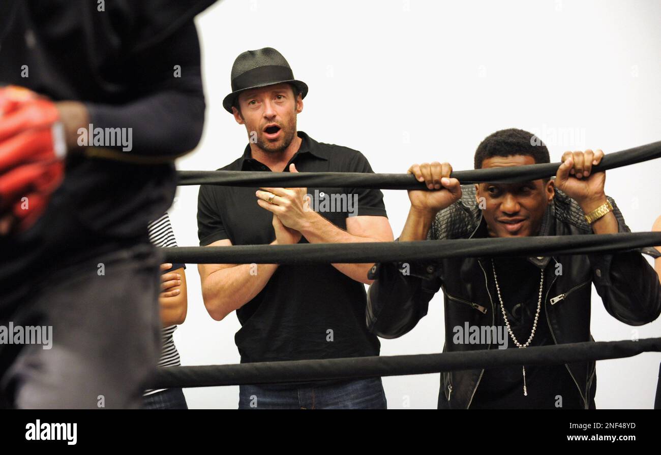 Actor Hugh Jackman, left, and rapper Kamaal Fareed aka Q-Tip ...