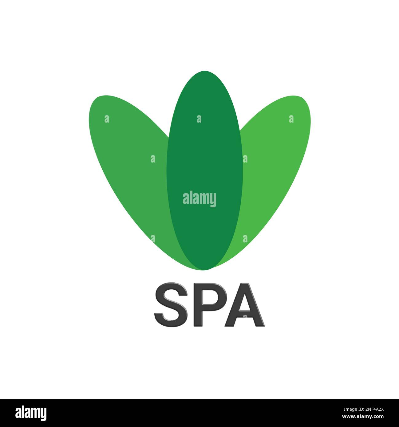 A vector illustration leaf's logo with Spa text isolated on white ...