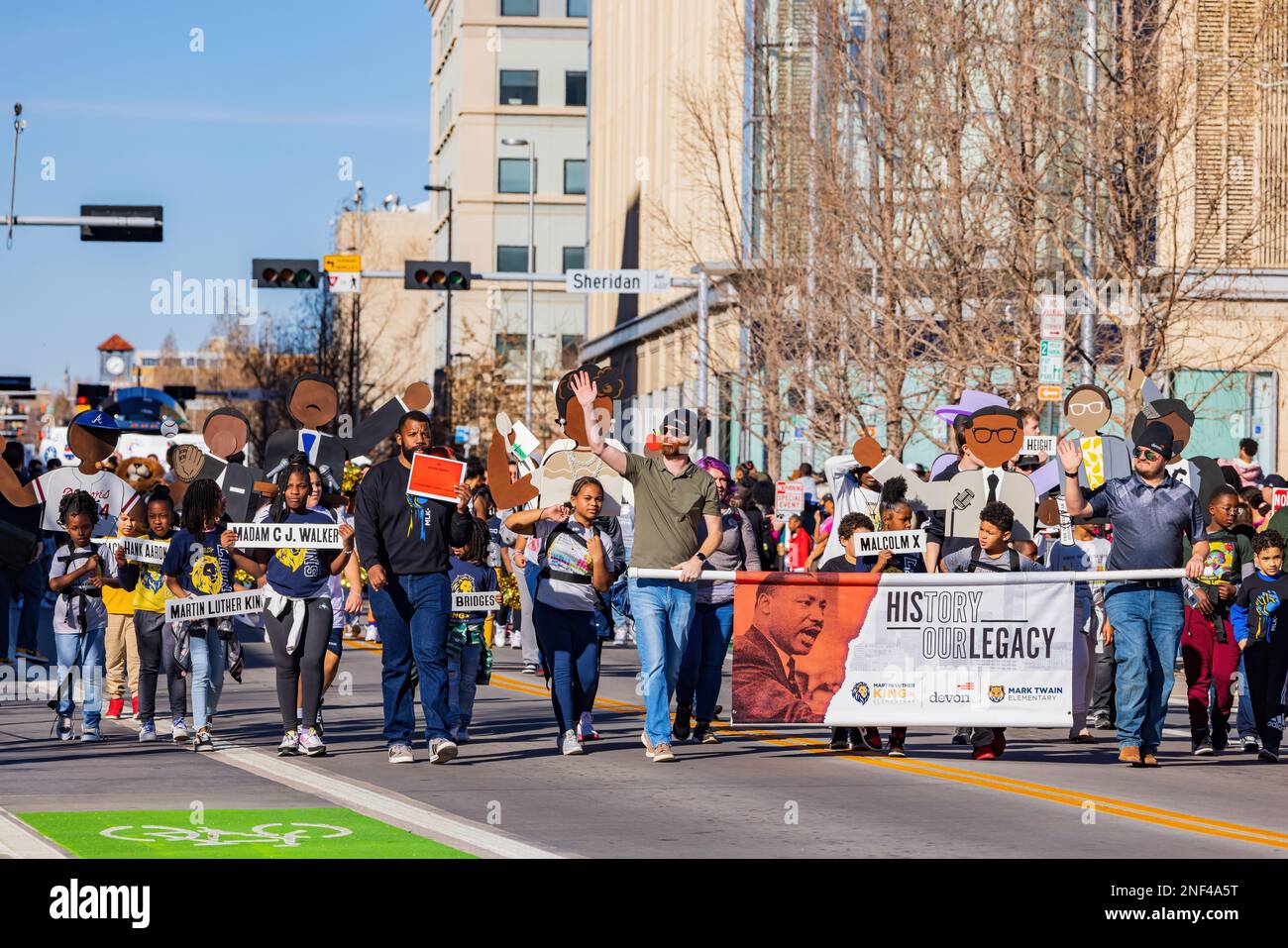 Oklahoma, JAN 15 2023 - A picturesque view of the Martin Luther King Jr ...