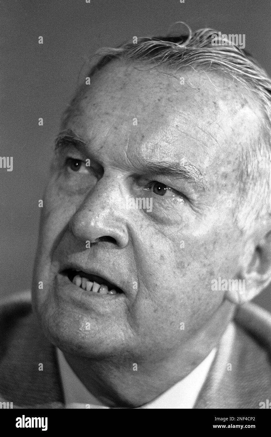 Gov. Bill William Clements is shown at press conference before getting ...