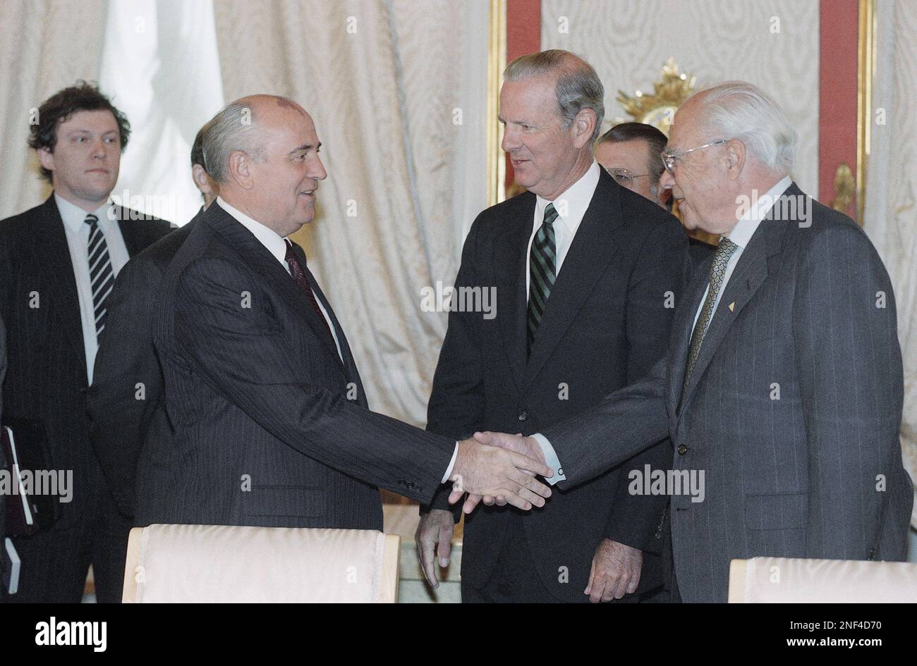 Soviet President Mikhail Gorbachev welcomes new U.S. Ambassador to the ...