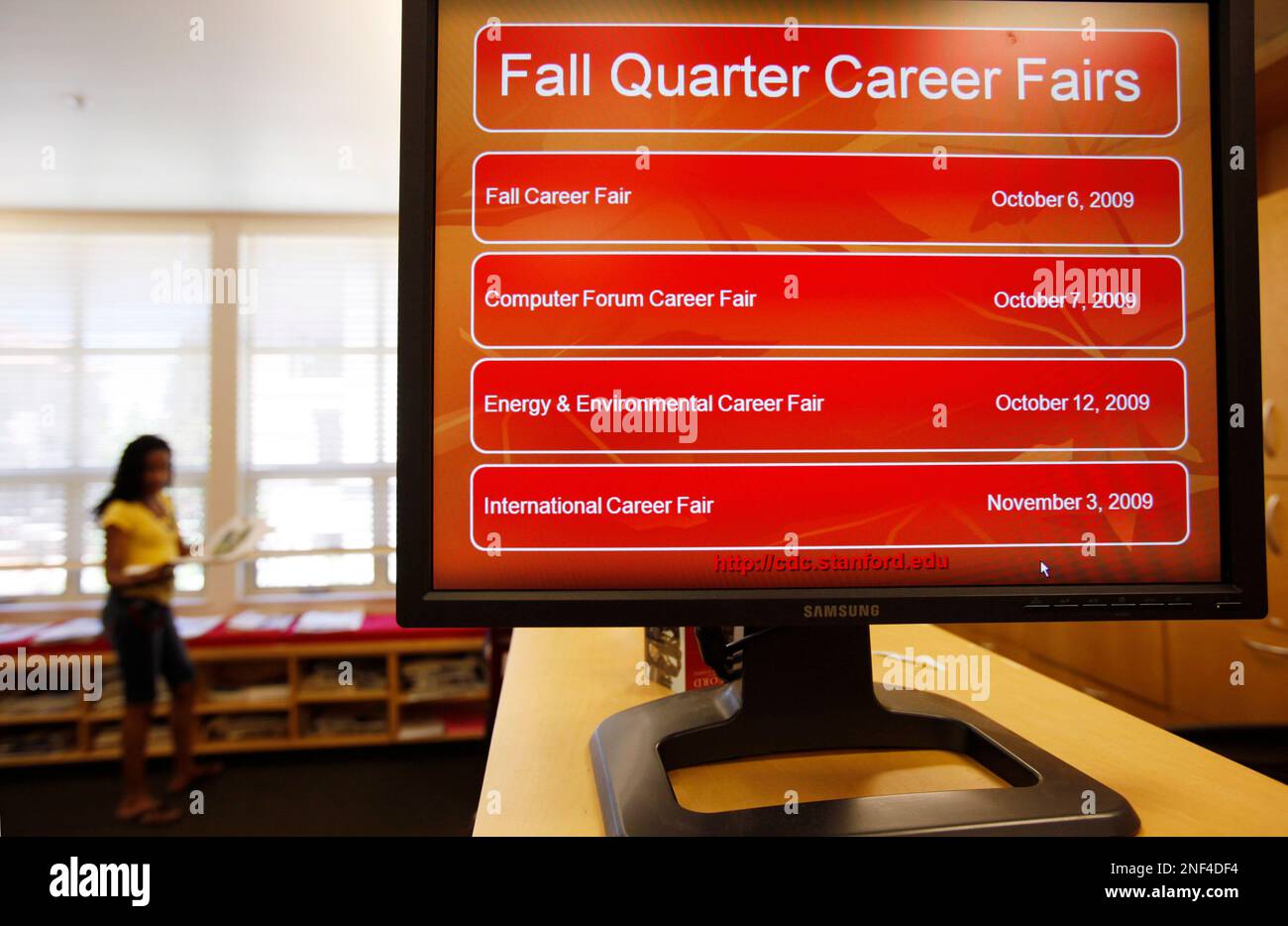 Career fair kiosk on display in the career center at Stanford ...