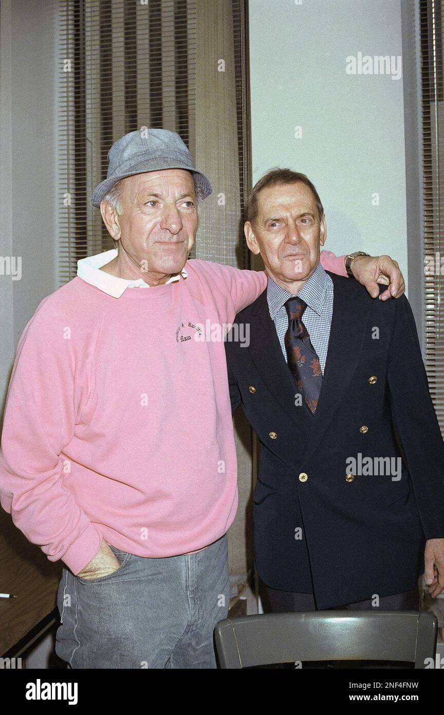 Actor Jack Klugman, left, poses with fellow actor Tony Randall at a ...