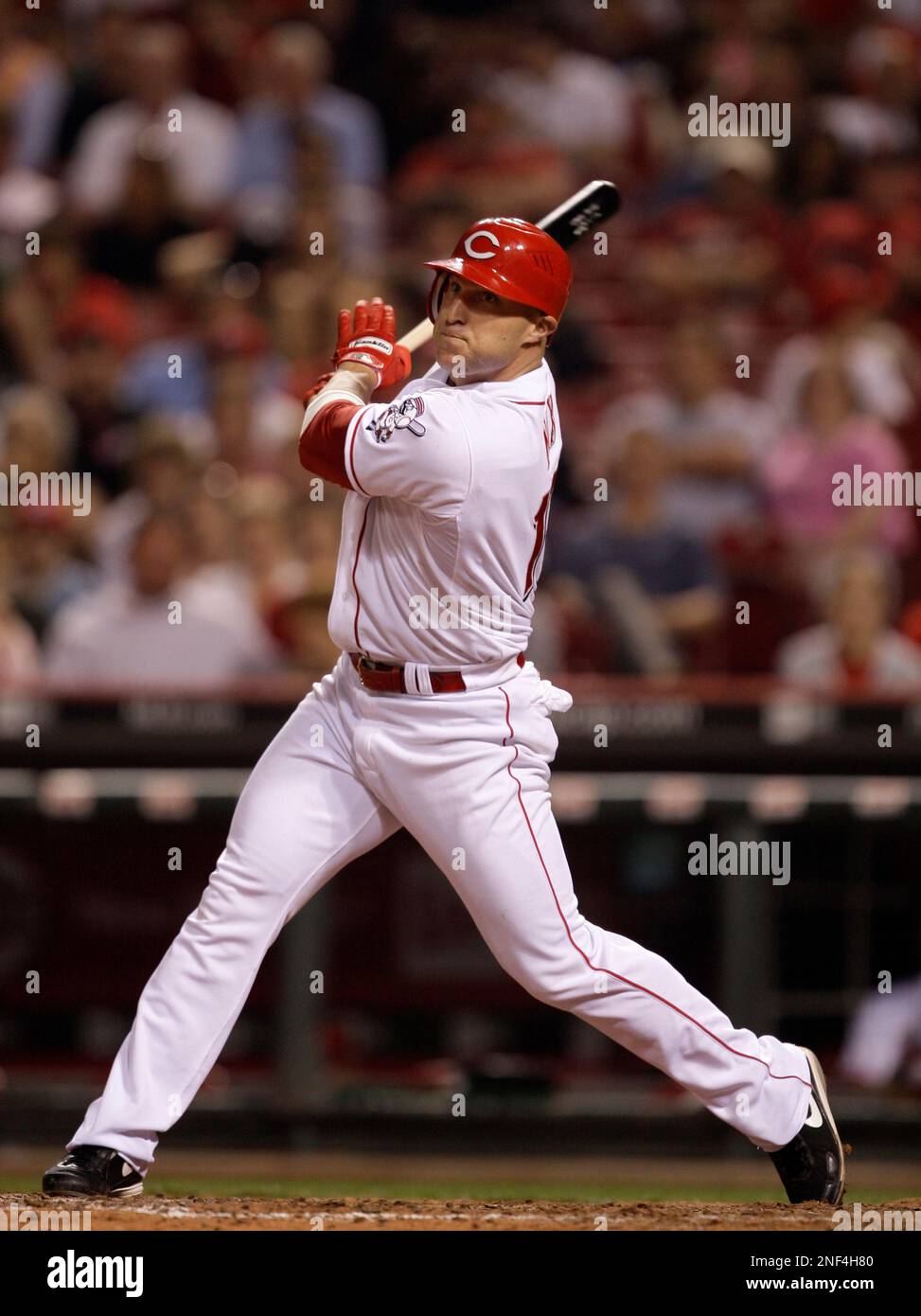 Cincinnati Reds' Laynce Nix bats in a baseball game, Wednesday, April ...