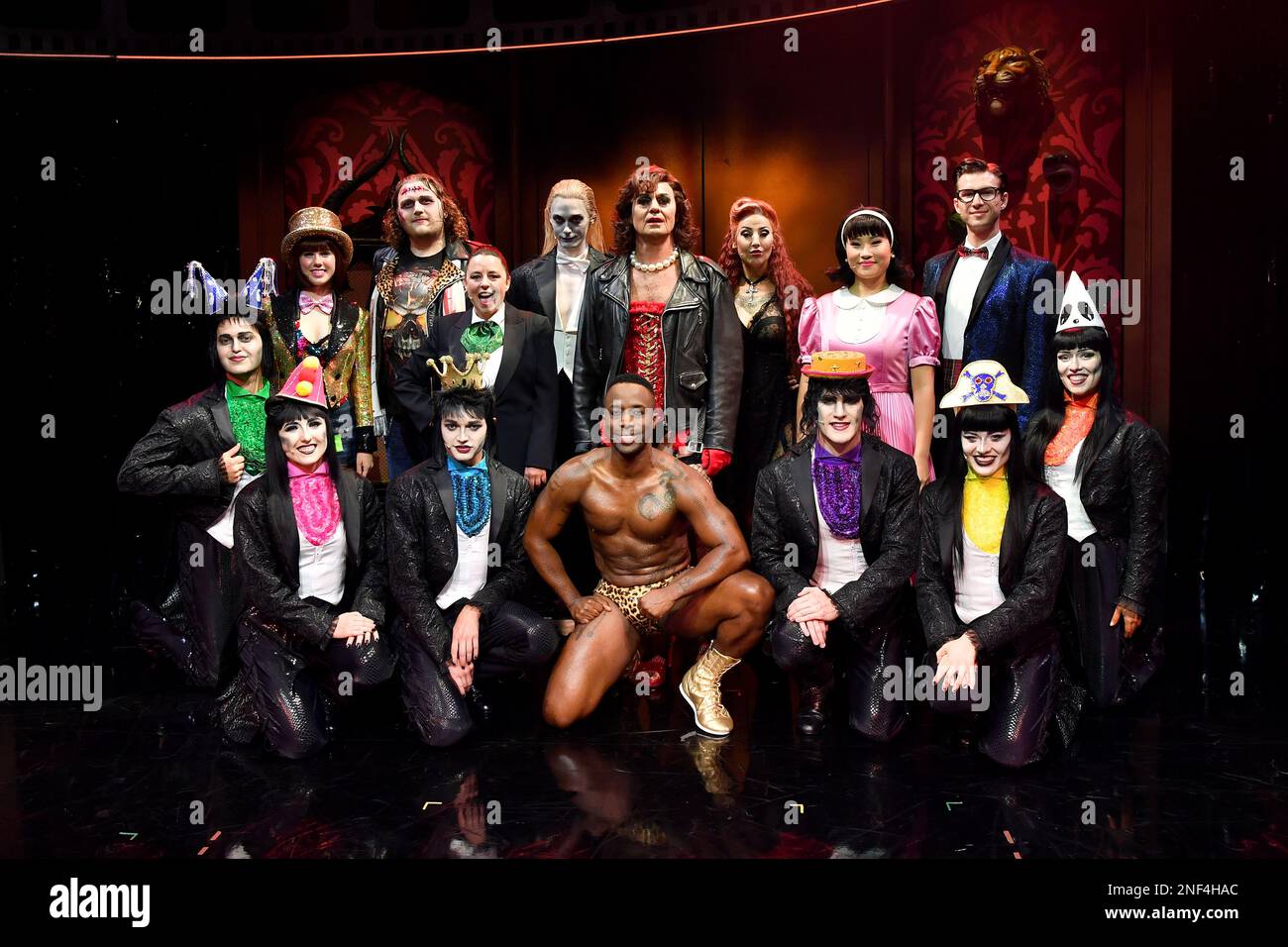 Jason Donovan, in the character of Frank N Furter (centre) poses for a ...