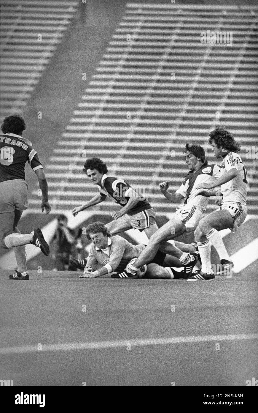 Philadelphia Fury goalkeeper Keith MacRae reacts with a grimace as he ...