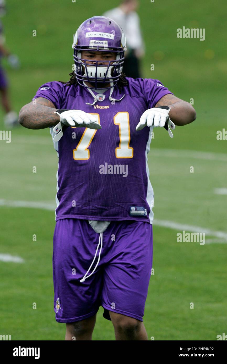 Tackle Phil Loadholt is shown at the Minnesota Vikings football rookie ...