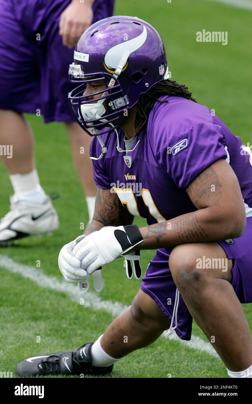 Tackle Phil Loadholt is shown at the Minnesota Vikings football rookie ...