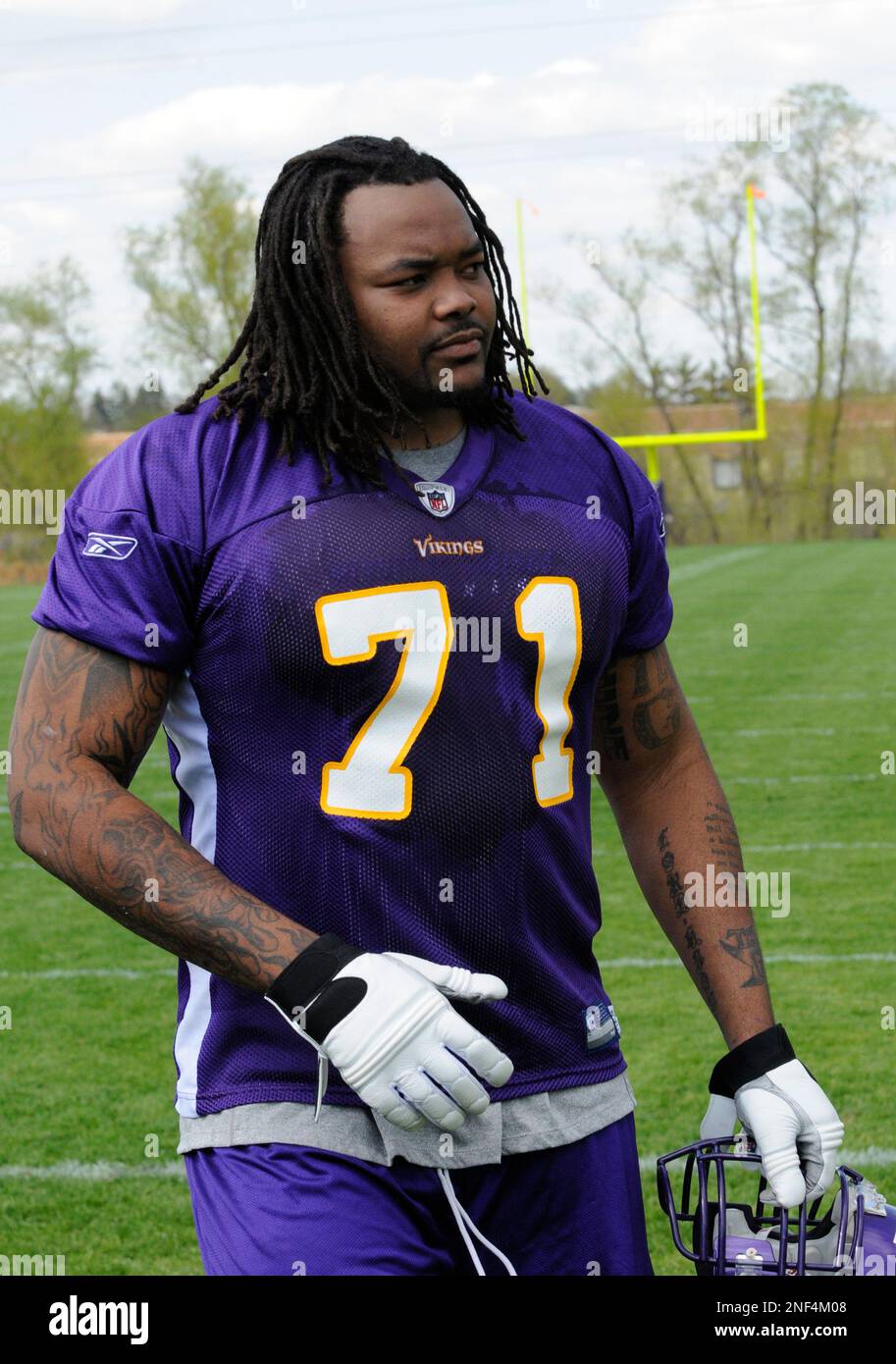 Tackle Phil Loadholt is shown at the Minnesota Vikings football rookie ...