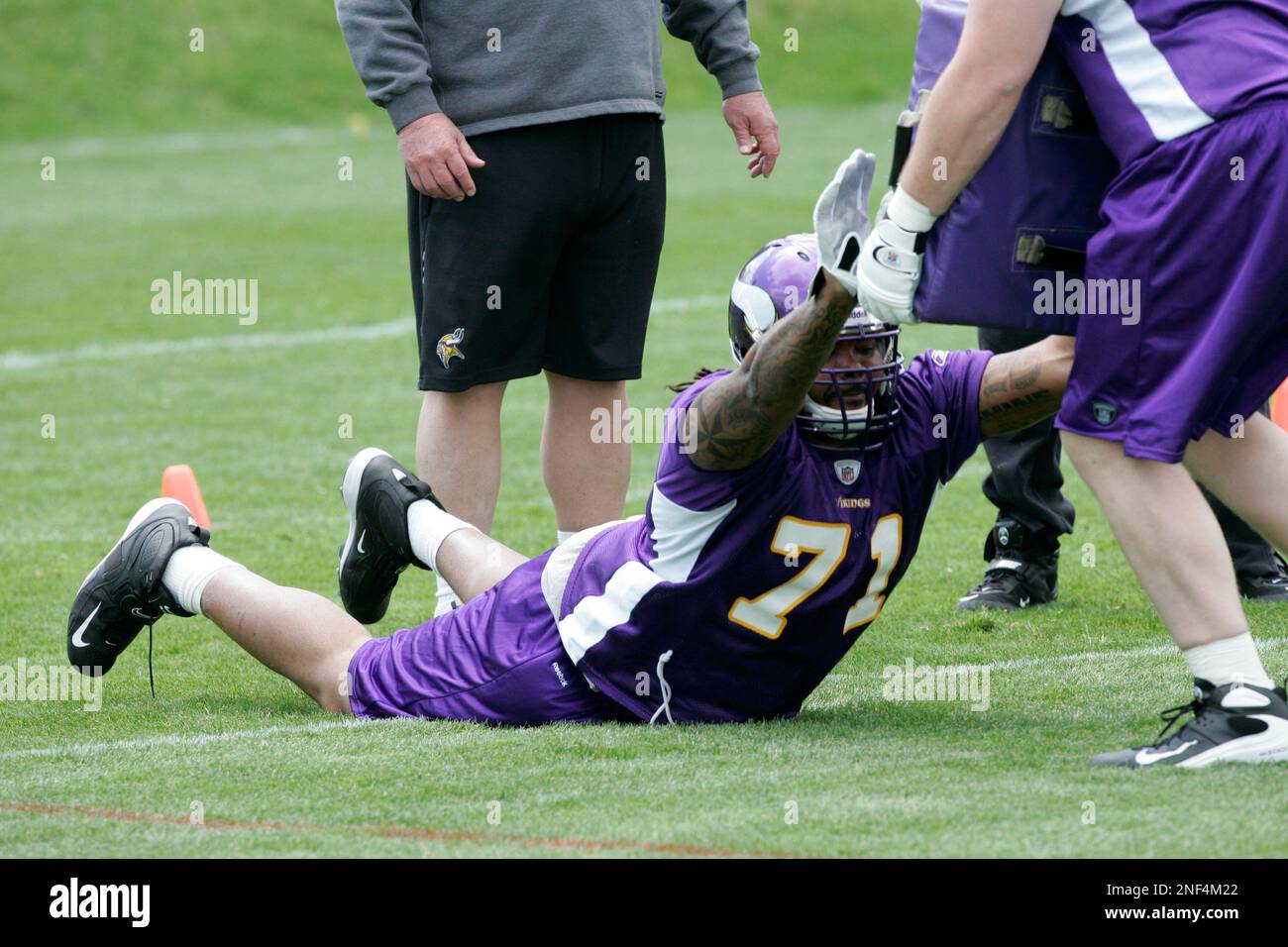 Tackle Phil Loadholt is shown at the Minnesota Vikings football rookie ...
