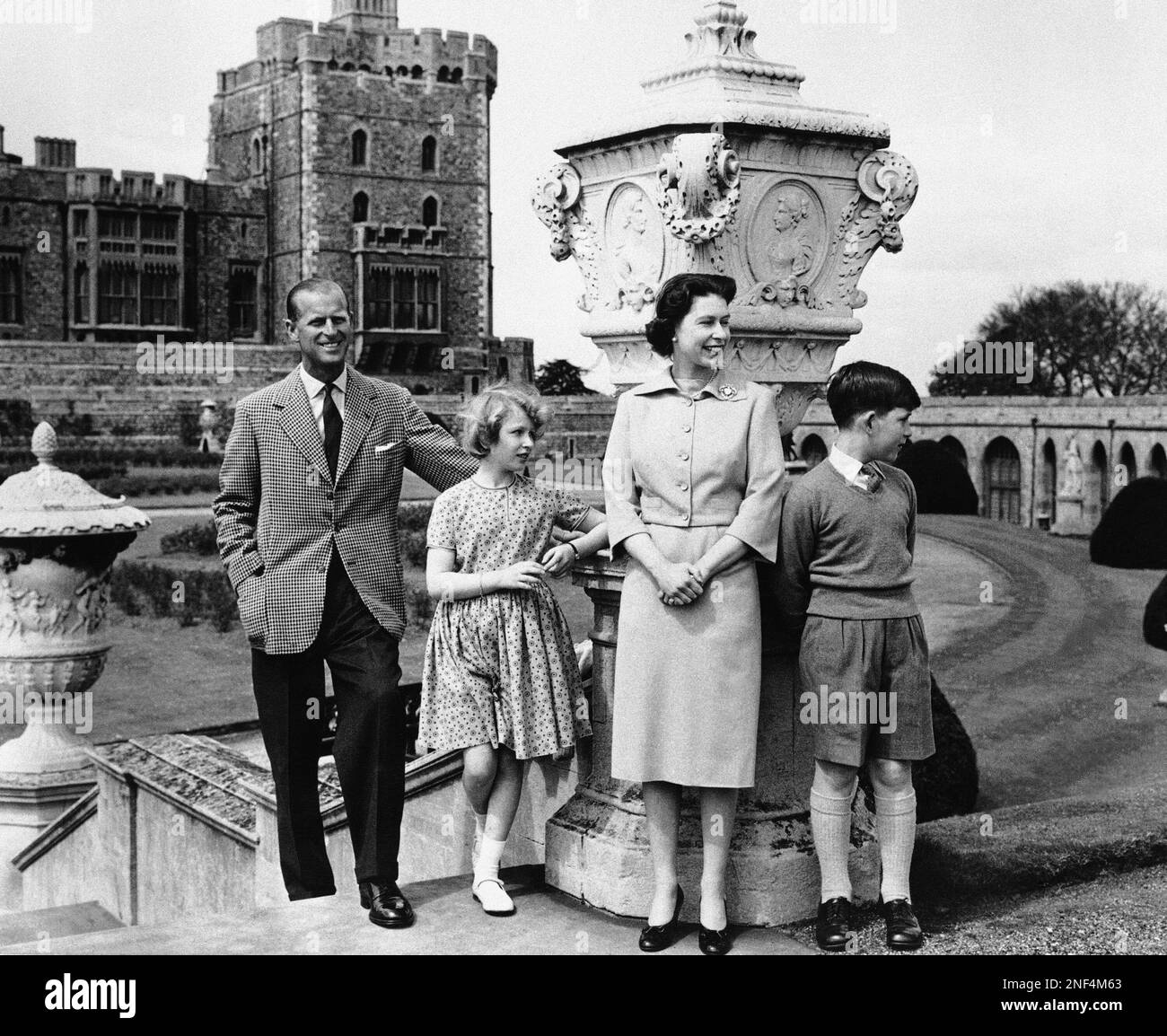Britain's first family Prince Philip, Princess Anne, Queen Elizabeth II ...