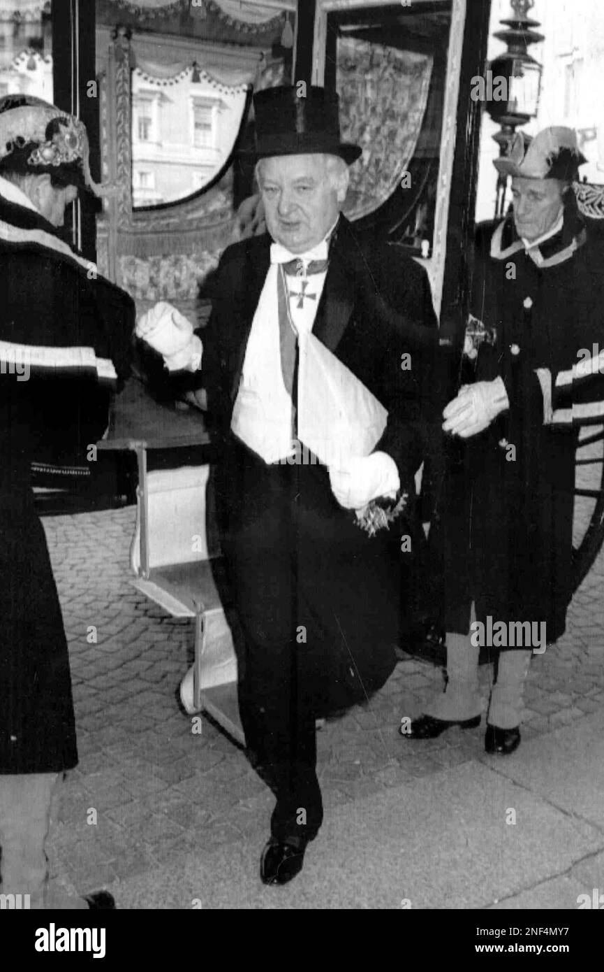 Newly appointed West German Ambassador Gerhard Ritzel steps down from a ...