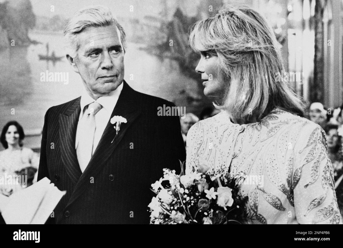 Actors John Forsythe and Linda Evans star as the about-to-be-married ...