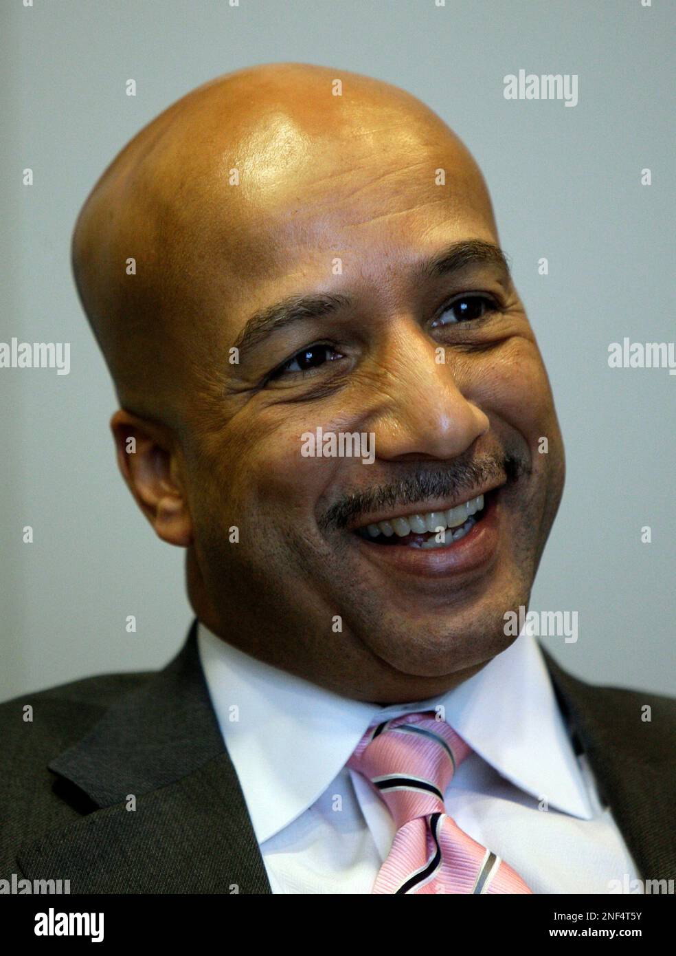 New Orleans Mayor Ray Nagin smiles during an interview in his office at City Hall in New Orleans ...