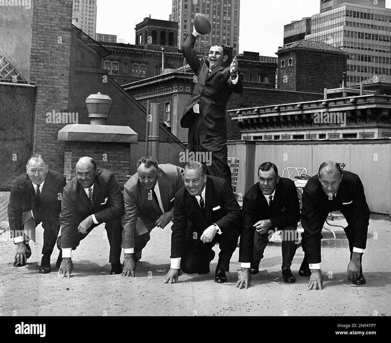 The coaching staff of the Titans of New York, American Football League ...