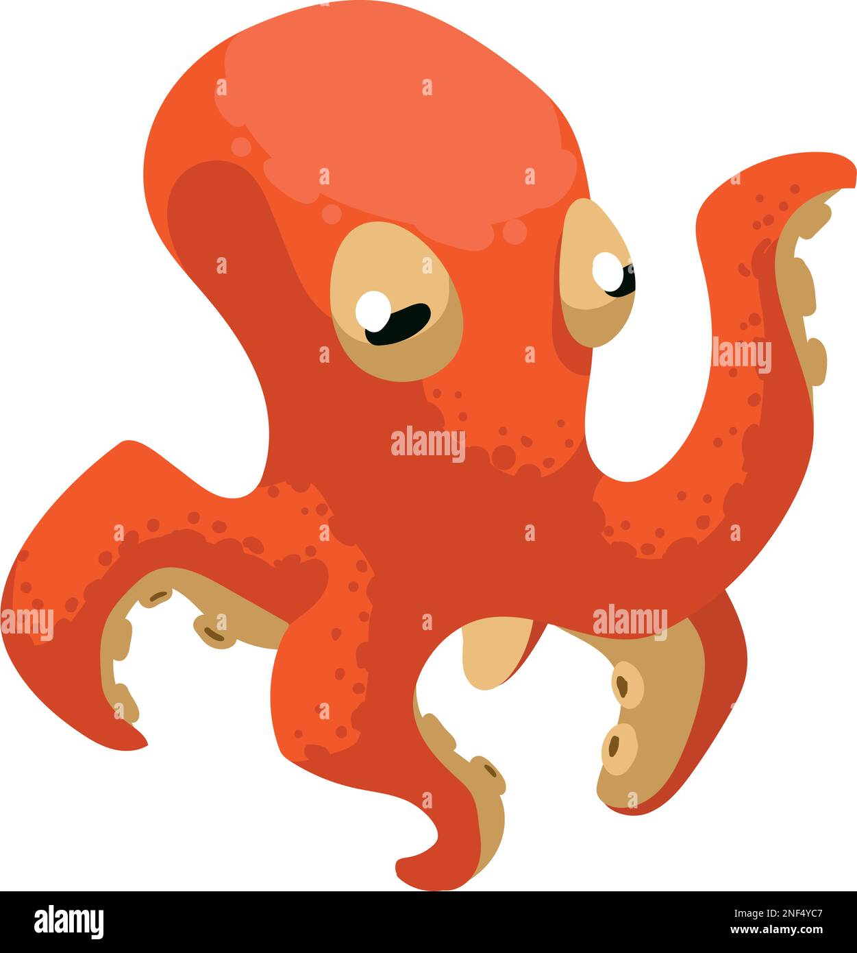 orange octopus sealife animal Stock Vector Image & Art - Alamy