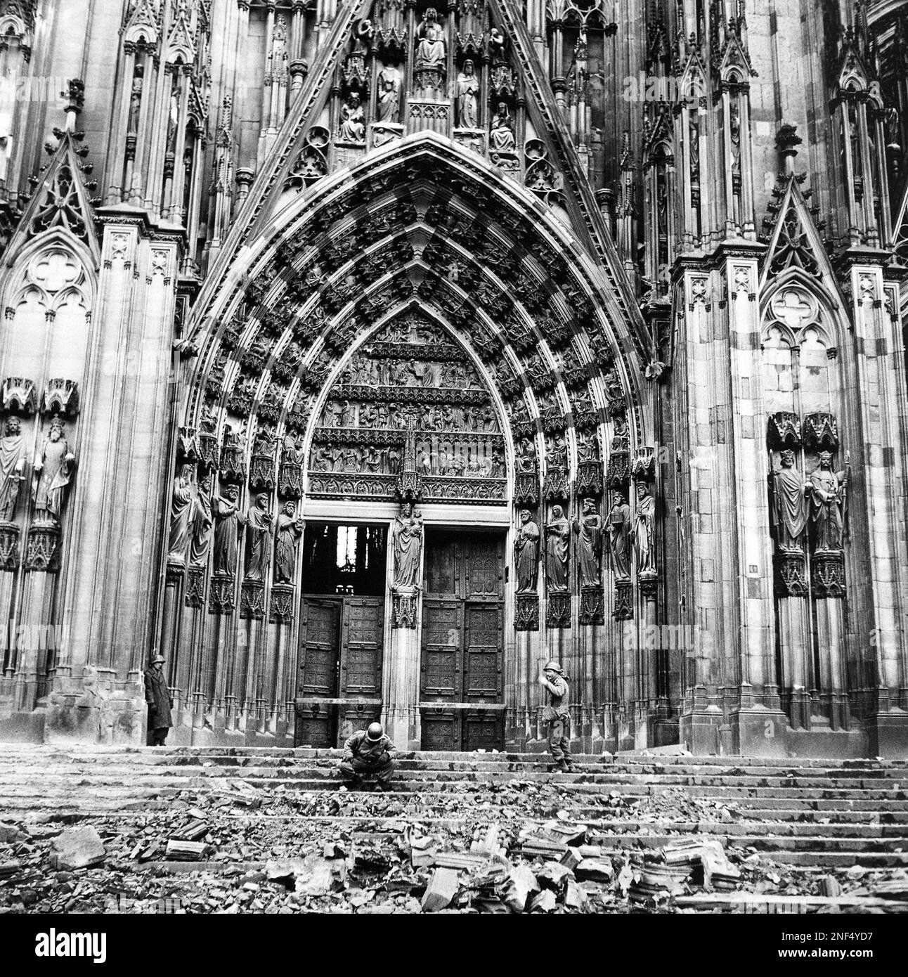 The main entrance to the cathedral in Cologne, Germany, which is ...