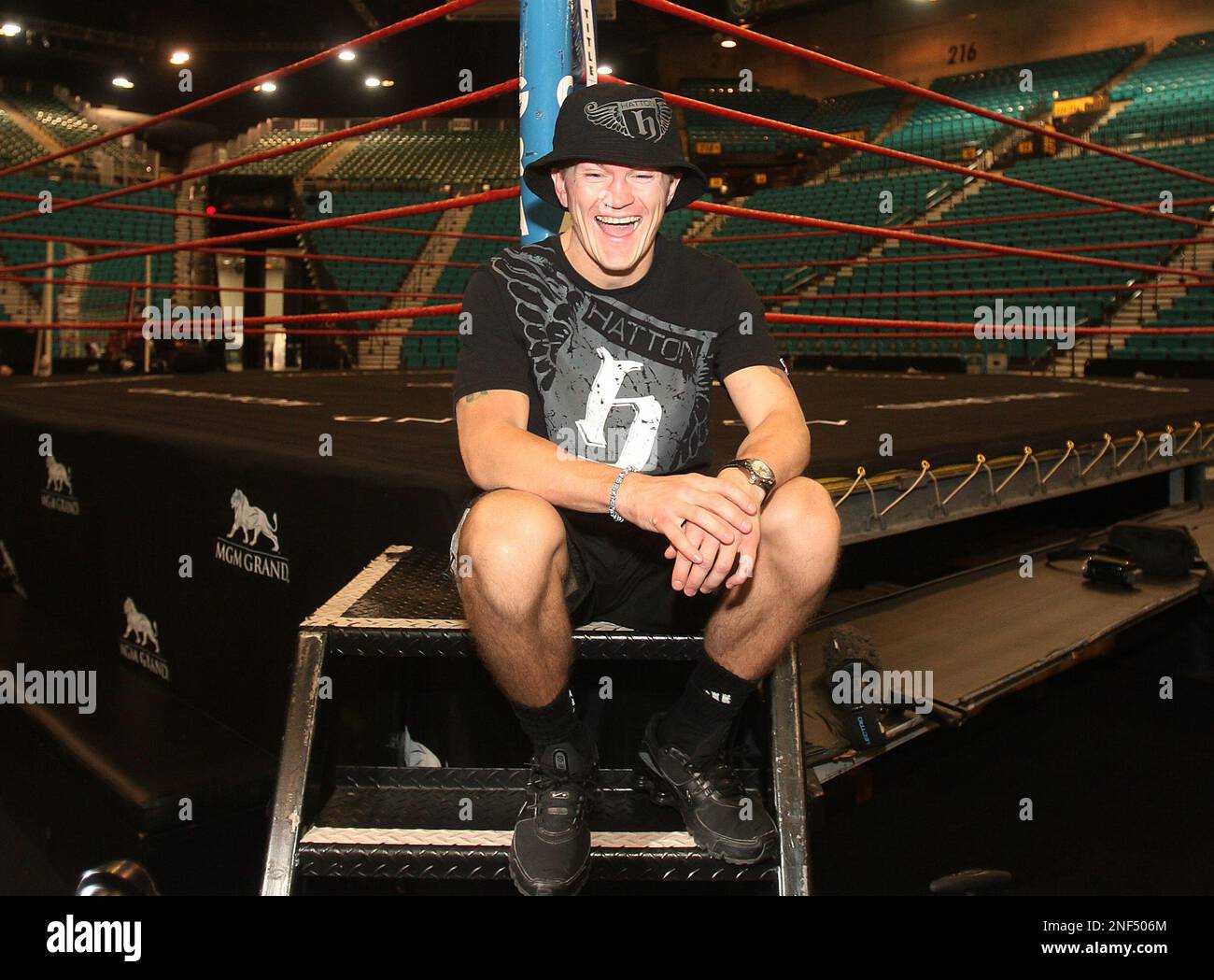 British boxer Ricky Hatton poses for photos Tuesday, April 28, 2009, in ...