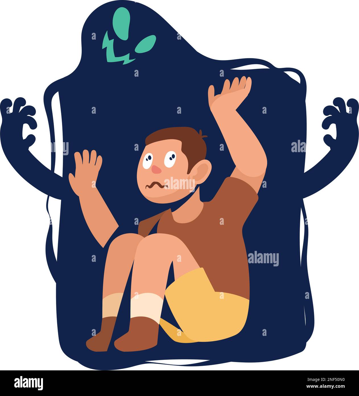 scared man suffering claustrophobia Stock Vector Image & Art - Alamy