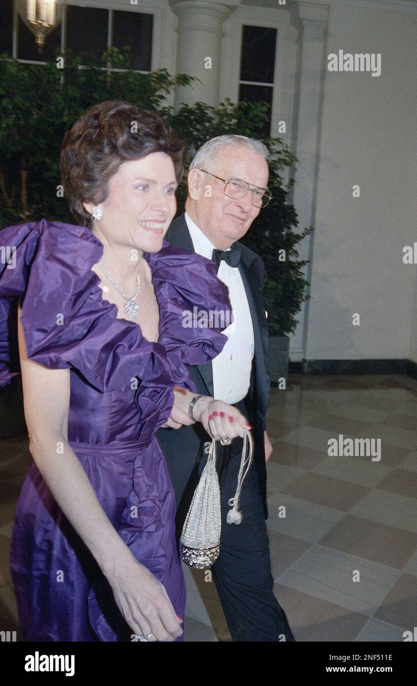Texas Governor William Clements, Jr. and his wife, Rita, arrive at the ...