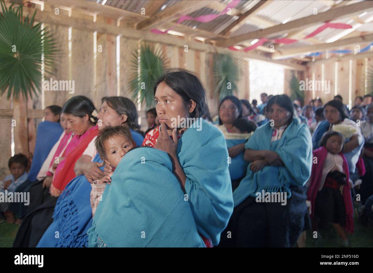 Indigenous women form the town of Belen in the southeastern Mexican ...