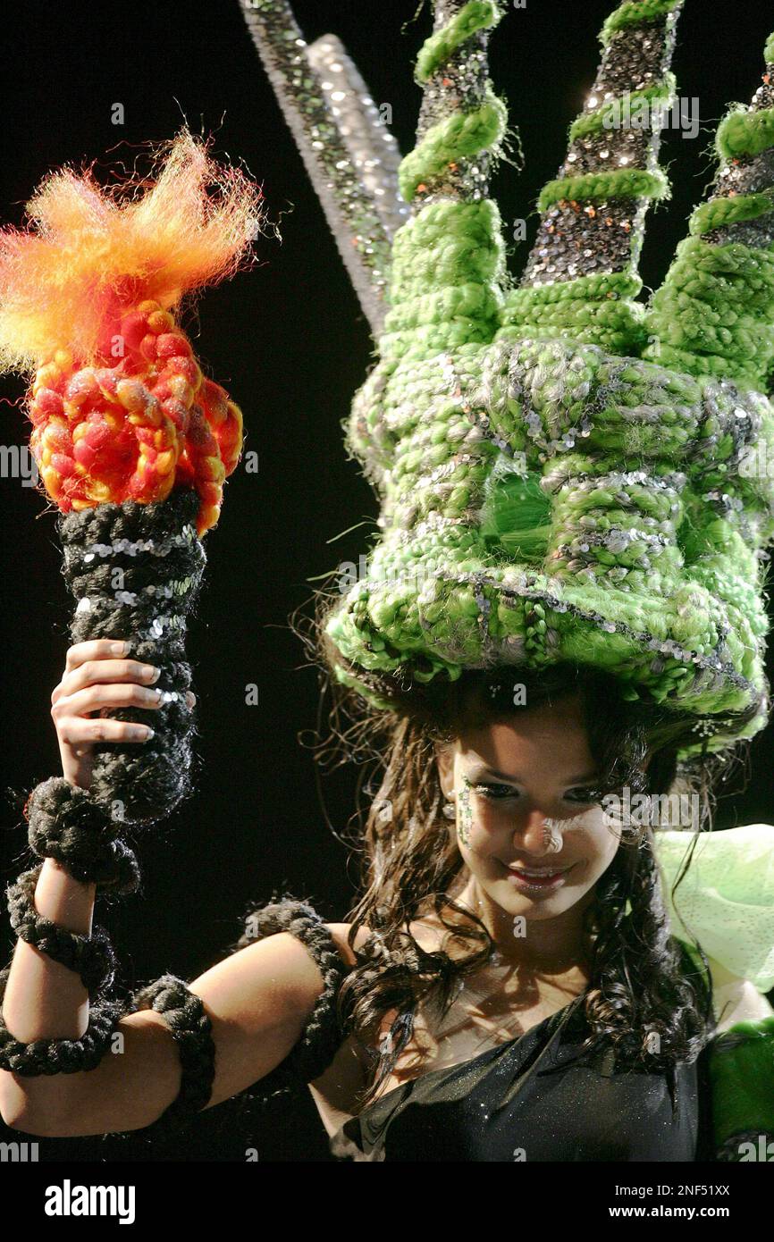 Model Penelope Cornelio shows off a design called "Lady Liberty ...